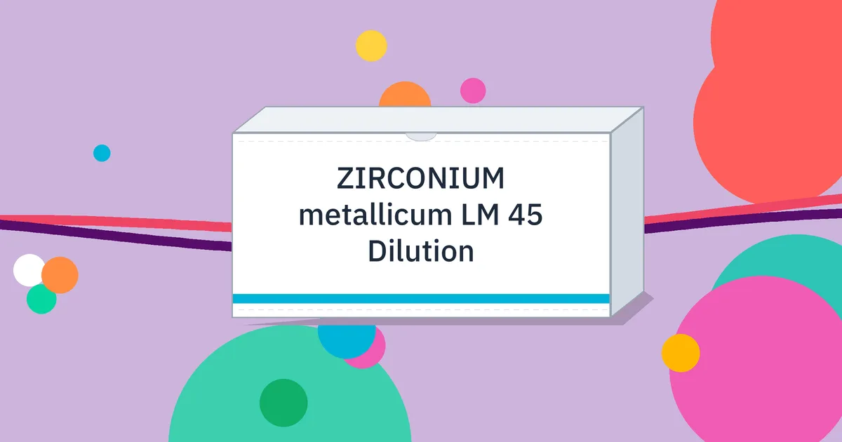 Symbolbild: Packung mit der Aufschrift ZIRCONIUM metallicum LM 45 Dilution (PZN 13303127) – Verfügbarkeit und Bezug in Apotheken in Frankfurt am Main