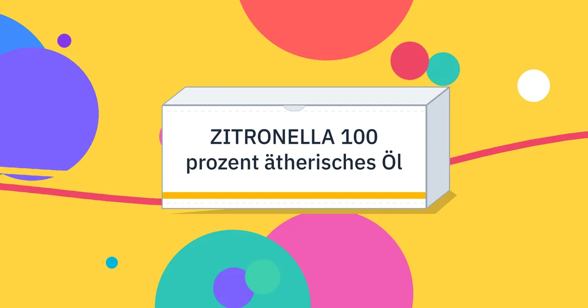 Symbolbild: Packung mit der Aufschrift ZITRONELLA 100 prozent ätherisches Öl (PZN 07617005) – Verfügbarkeit und Bezug in Apotheken in Frankfurt am Main