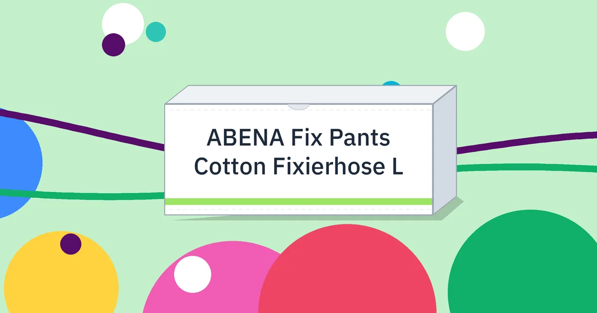 Symbolbild: Packung mit der Aufschrift ABENA Fix Pants Cotton Fixierhose L (PZN 18160856) – Verfügbarkeit und Bezug in Apotheken in Frankfurt am Main
