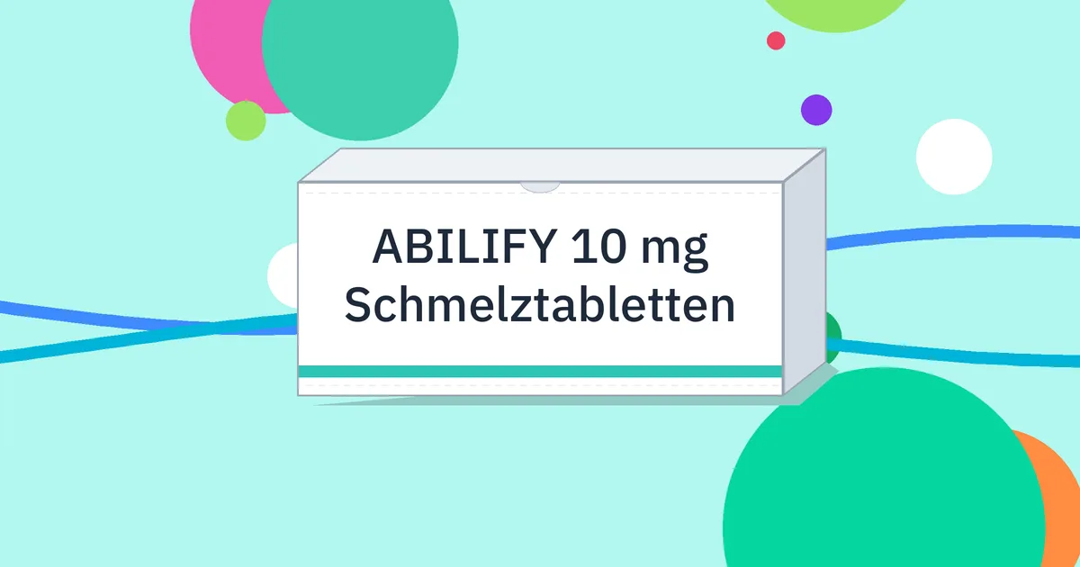 Symbolbild: Packung mit der Aufschrift ABILIFY 10 mg Schmelztabletten (PZN 04606739) – Verfügbarkeit und Bezug in Apotheken in Frankfurt am Main
