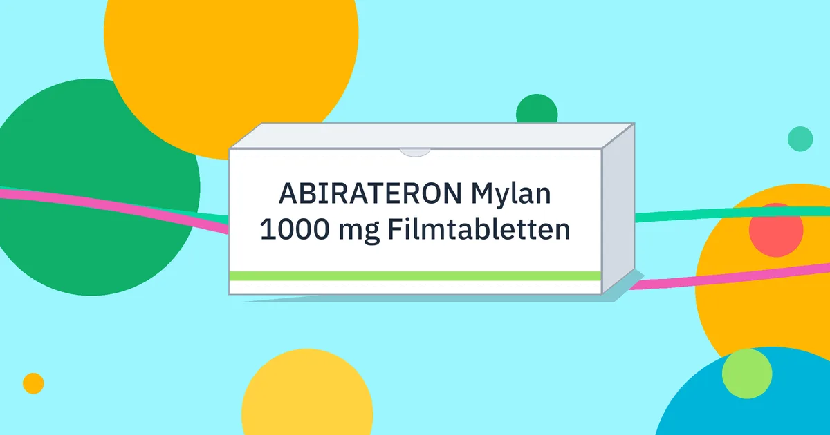 Symbolbild: Packung mit der Aufschrift ABIRATERON Mylan 1000 mg Filmtabletten (PZN 17944260) – Verfügbarkeit und Bezug in Apotheken in Frankfurt am Main