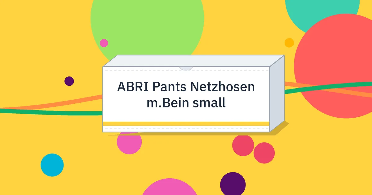 Symbolbild: Packung mit der Aufschrift ABRI Pants Netzhosen m.Bein small (PZN 07703963) – Verfügbarkeit und Bezug in Apotheken in Frankfurt am Main