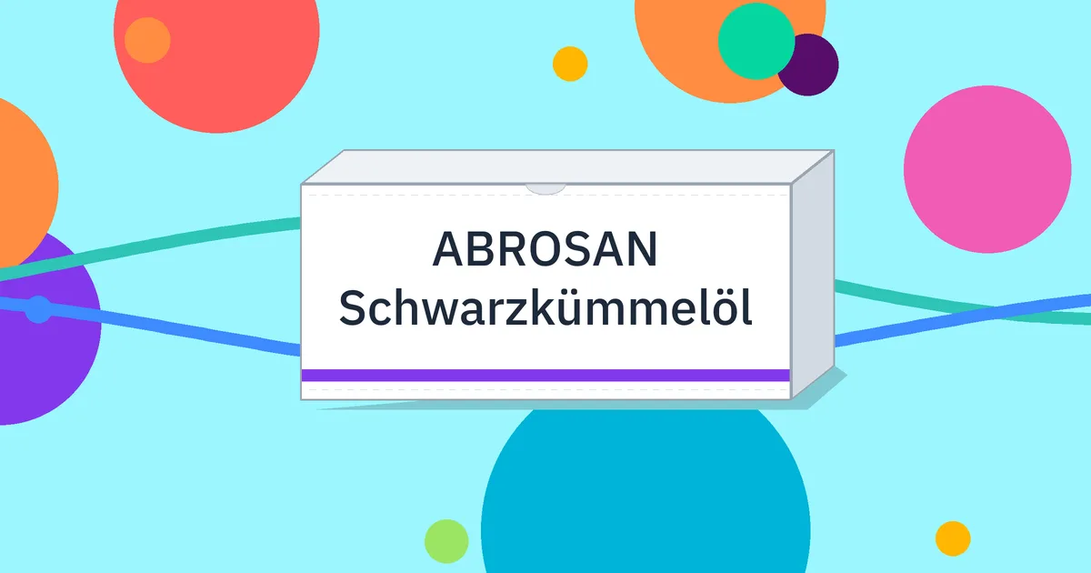 Symbolbild: Packung mit der Aufschrift ABROSAN Schwarzkümmelöl (PZN 14415762) – Verfügbarkeit und Bezug in Apotheken in Frankfurt am Main