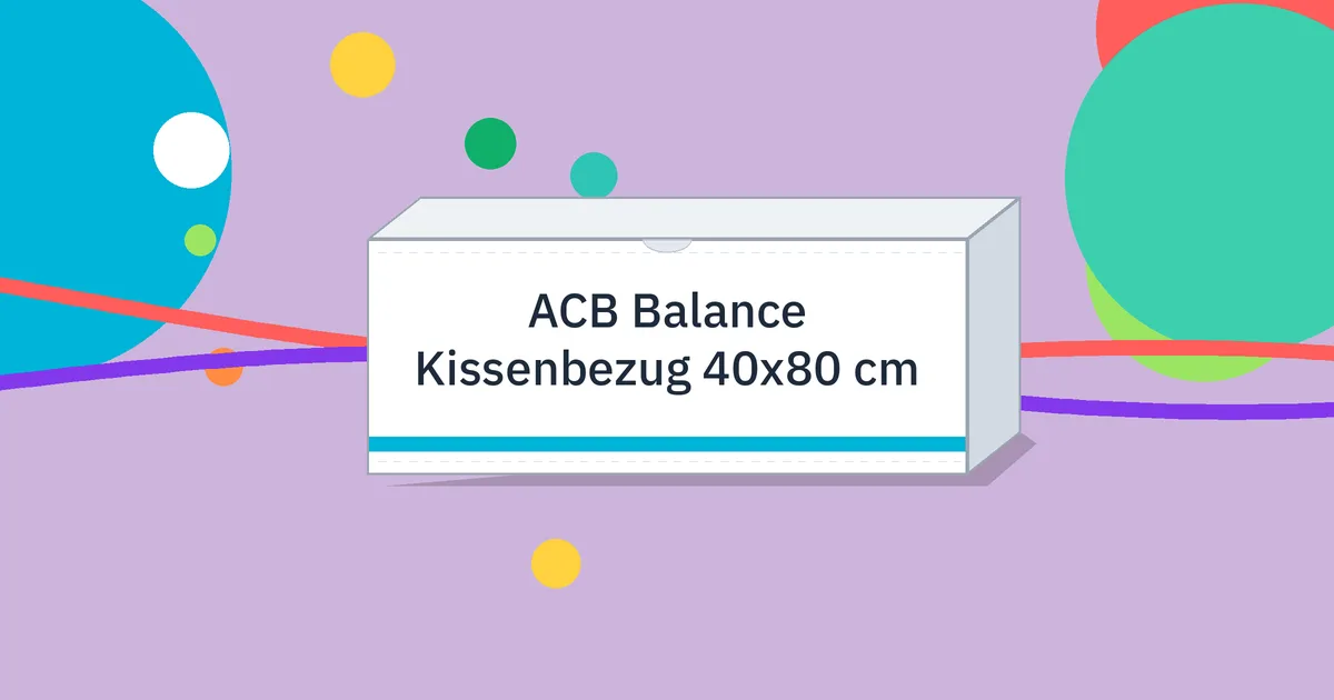 Symbolbild: Packung mit der Aufschrift ACB Balance Kissenbezug 40x80 cm (PZN 11648678) – Verfügbarkeit und Bezug in Apotheken in Frankfurt am Main