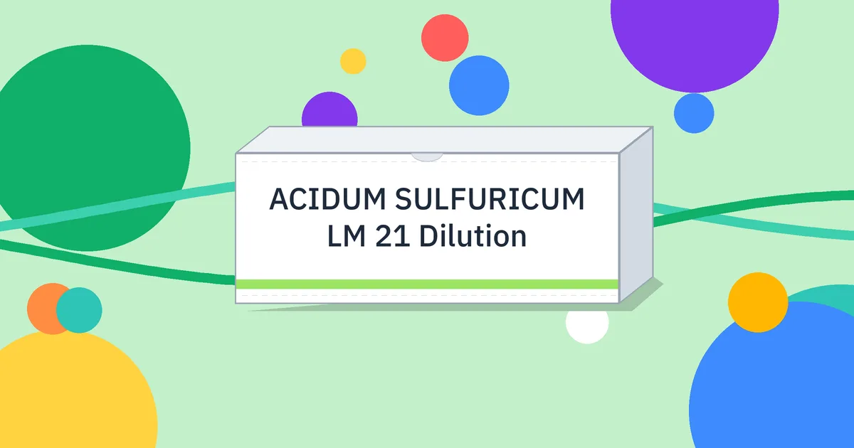 Symbolbild: Packung mit der Aufschrift ACIDUM SULFURICUM LM 21 Dilution (PZN 12754135) – Verfügbarkeit und Bezug in Apotheken in Frankfurt am Main
