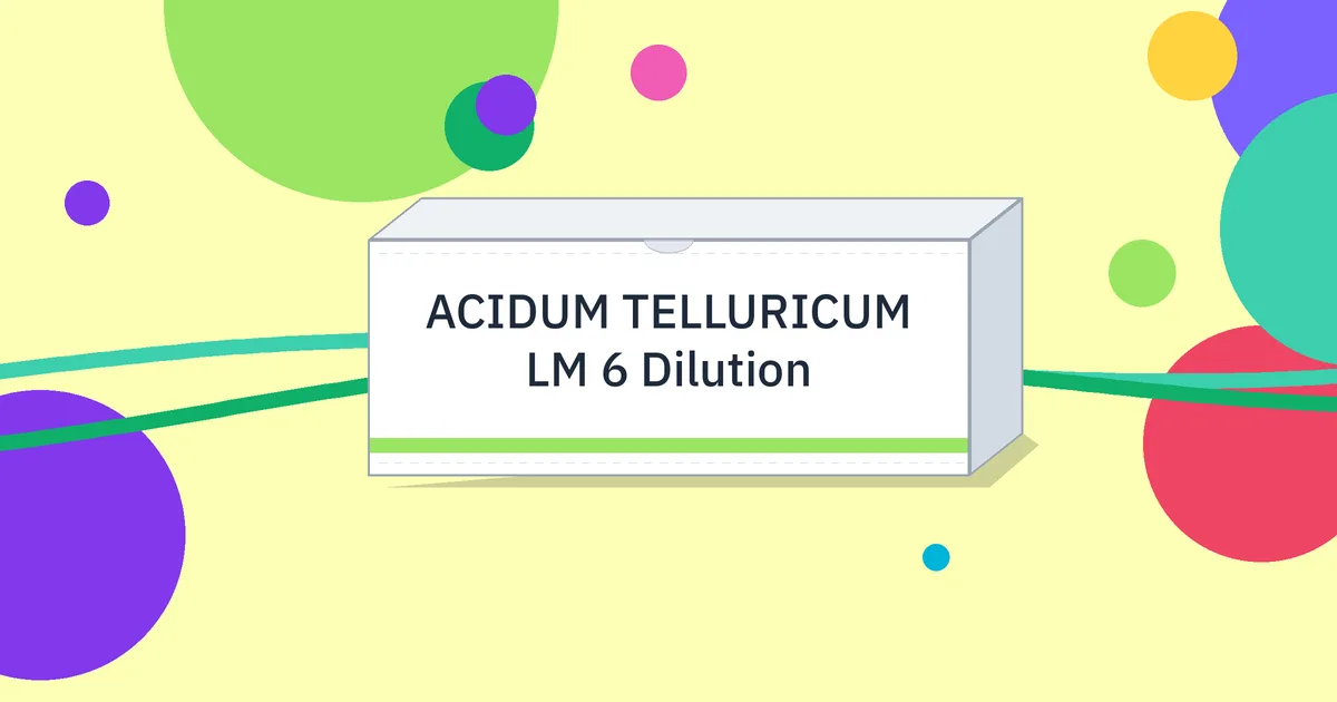 Symbolbild: Packung mit der Aufschrift ACIDUM TELLURICUM LM 6 Dilution (PZN 13287500) – Verfügbarkeit und Bezug in Apotheken in Frankfurt am Main
