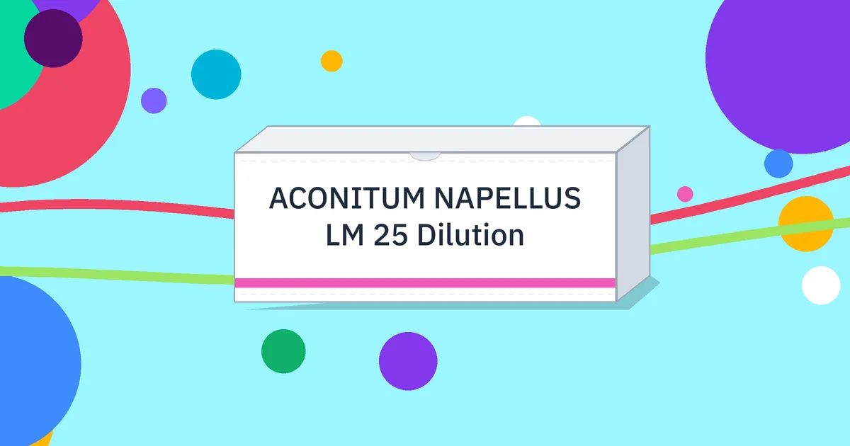 Symbolbild: Packung mit der Aufschrift ACONITUM NAPELLUS LM 25 Dilution (PZN 12754603) – Verfügbarkeit und Bezug in Apotheken in Frankfurt am Main