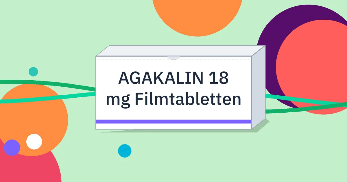 Symbolbild: Packung mit der Aufschrift AGAKALIN 18 mg Filmtabletten (PZN 15268895) – Verfügbarkeit und Bezug in Apotheken in Frankfurt am Main