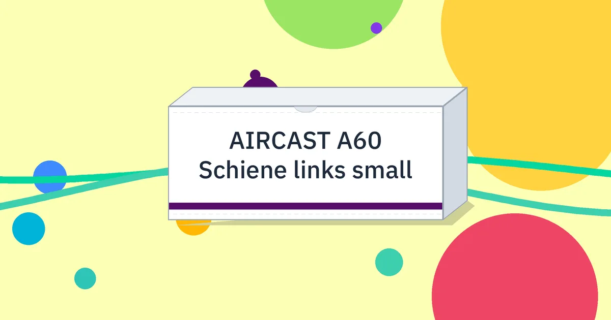 Symbolbild: Packung mit der Aufschrift AIRCAST A60 Schiene links small (PZN 14199778) – Verfügbarkeit und Bezug in Apotheken in Frankfurt am Main