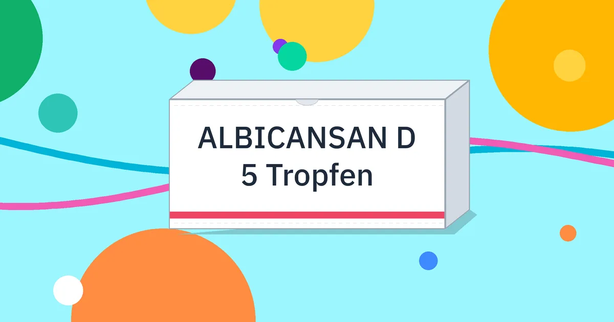 Symbolbild: Packung mit der Aufschrift ALBICANSAN D 5 Tropfen (PZN 04456889) – Verfügbarkeit und Bezug in Apotheken in Frankfurt am Main