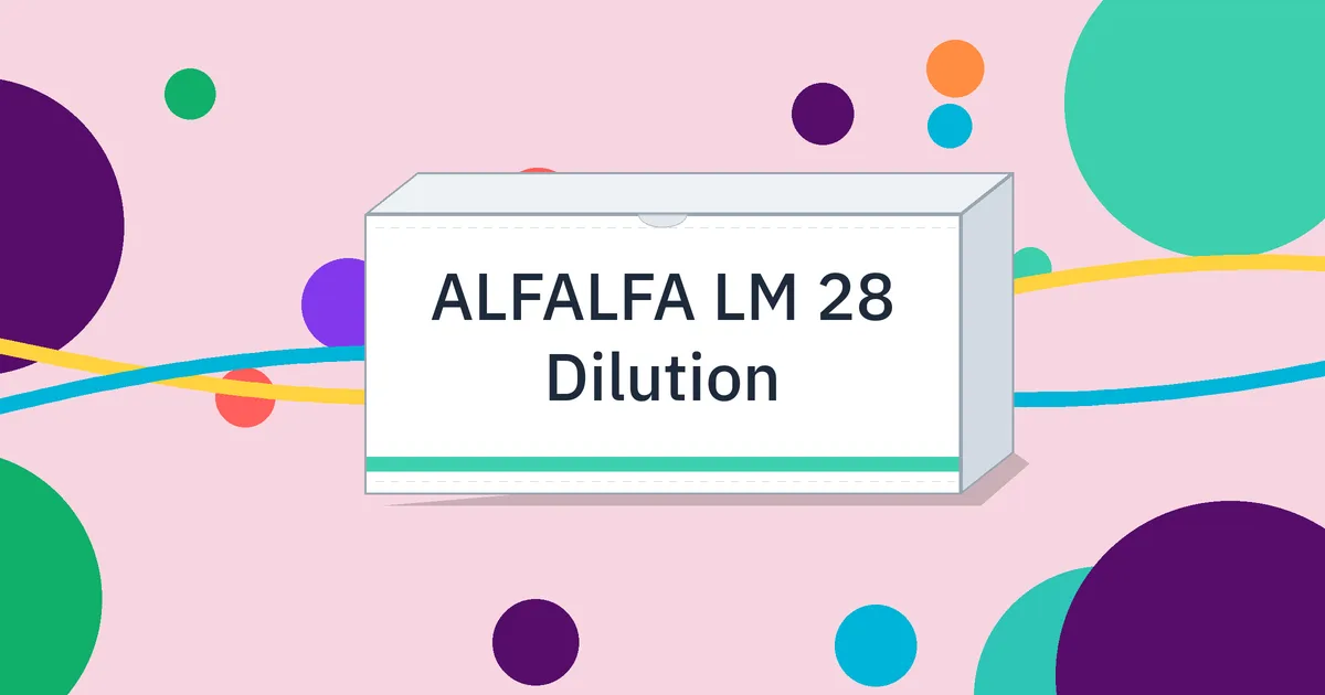 Symbolbild: Packung mit der Aufschrift ALFALFA LM 28 Dilution (PZN 13310334) – Verfügbarkeit und Bezug in Apotheken in Frankfurt am Main