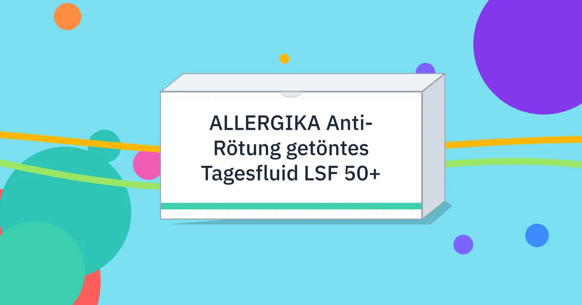 Symbolbild: Packung mit der Aufschrift ALLERGIKA Anti-Rötung getöntes Tagesfluid LSF 50+ (PZN 20109207) – Verfügbarkeit und Bezug in Apotheken in Frankfurt am Main