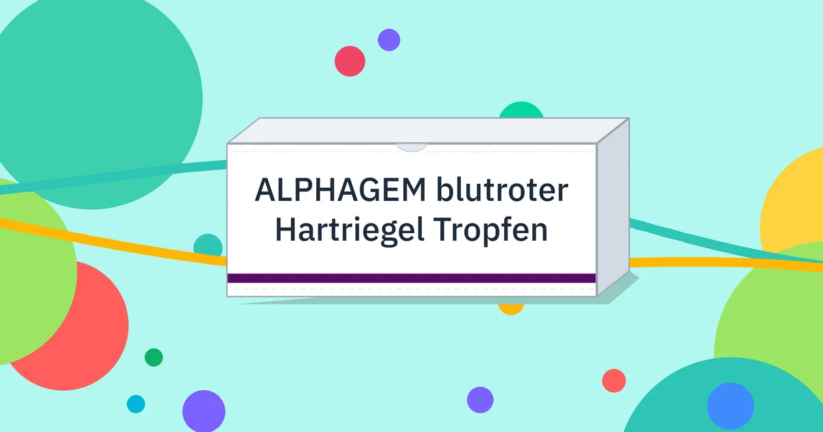 Symbolbild: Packung mit der Aufschrift ALPHAGEM blutroter Hartriegel Tropfen (PZN 20298059) – Verfügbarkeit und Bezug in Apotheken in Frankfurt am Main