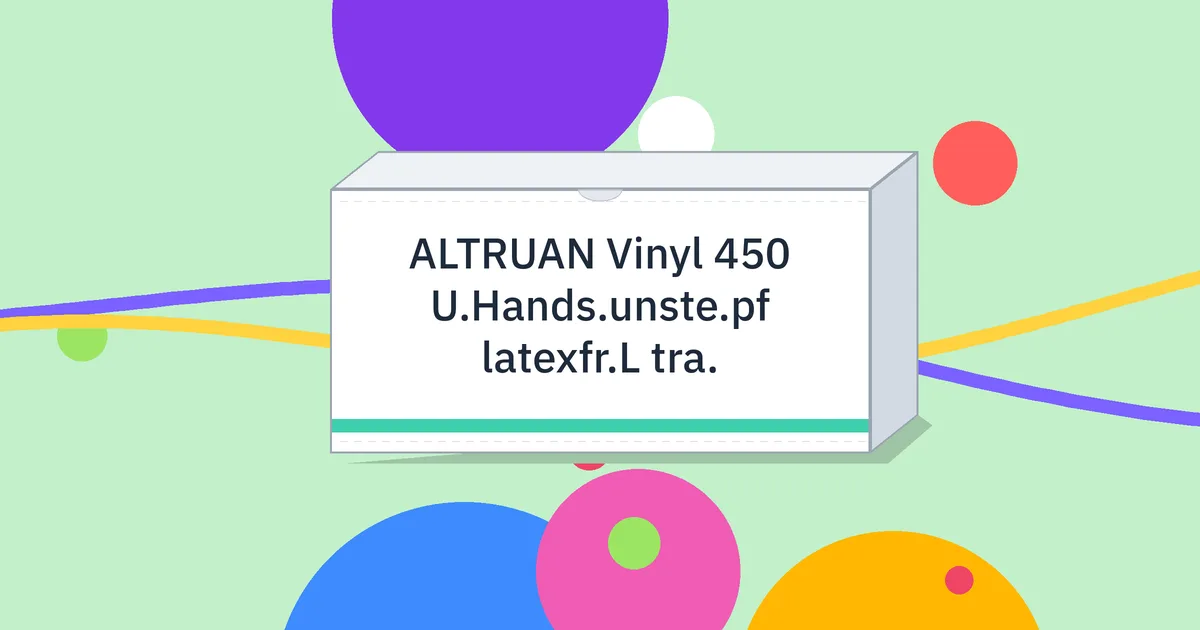 Symbolbild: Packung mit der Aufschrift ALTRUAN Vinyl 450 U.Hands.unste.pf latexfr.L tra. (PZN 20114616) – Verfügbarkeit und Bezug in Apotheken in Frankfurt am Main