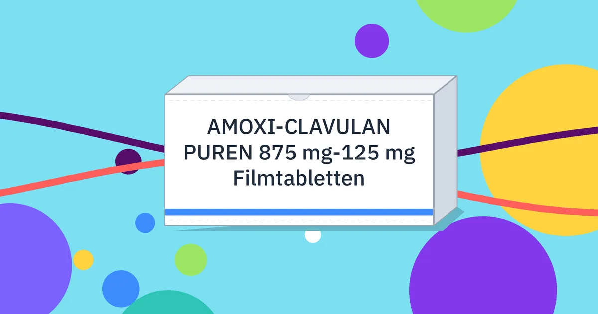 Symbolbild: Packung mit der Aufschrift AMOXI-CLAVULAN PUREN 875 mg-125 mg Filmtabletten (PZN 15436594) – Verfügbarkeit und Bezug in Apotheken in Frankfurt am Main