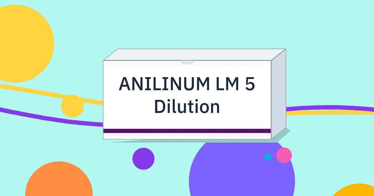 Symbolbild: Packung mit der Aufschrift ANILINUM LM 5 Dilution (PZN 12762301) – Verfügbarkeit und Bezug in Apotheken in Frankfurt am Main