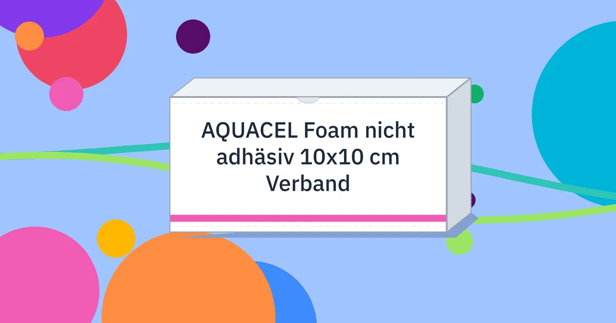 Symbolbild: Packung mit der Aufschrift AQUACEL Foam nicht adhäsiv 10x10 cm Verband (PZN 18126368) – Verfügbarkeit und Bezug in Apotheken in Frankfurt am Main
