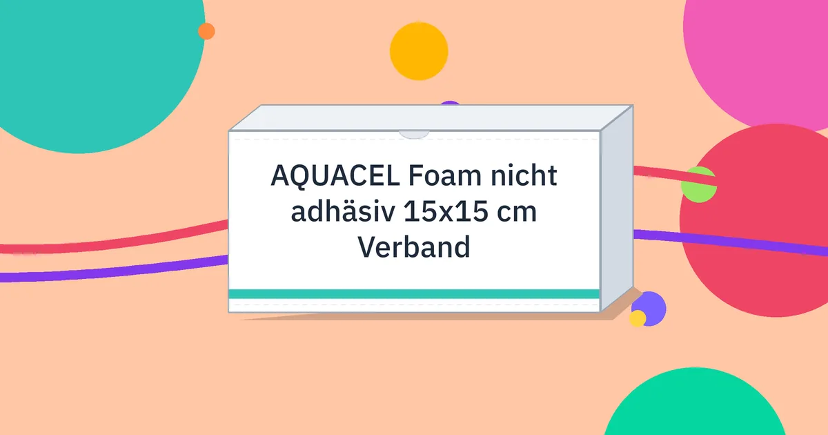 Symbolbild: Packung mit der Aufschrift AQUACEL Foam nicht adhäsiv 15x15 cm Verband (PZN 12564825) – Verfügbarkeit und Bezug in Apotheken in Frankfurt am Main