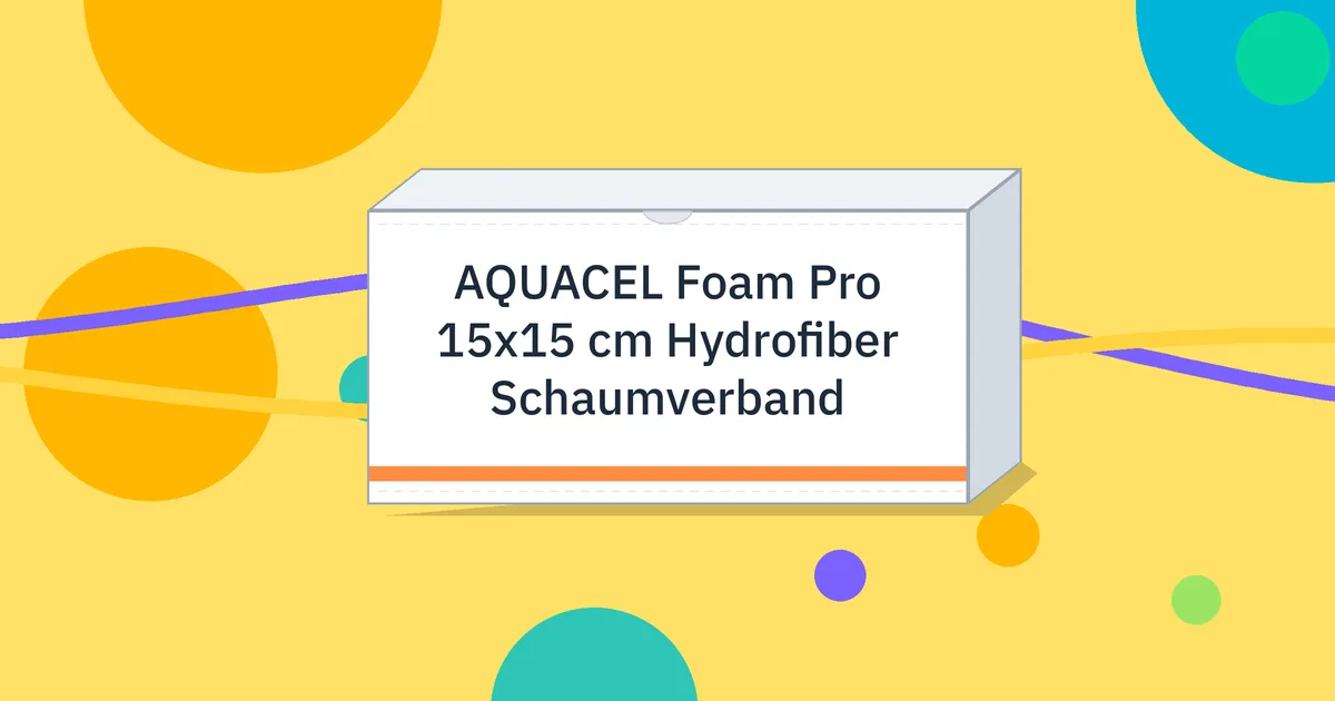 Symbolbild: Packung mit der Aufschrift AQUACEL Foam Pro 15x15 cm Hydrofiber Schaumverband (PZN 17850760) – Verfügbarkeit und Bezug in Apotheken in Frankfurt am Main