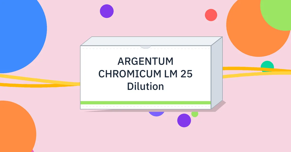 Symbolbild: Packung mit der Aufschrift ARGENTUM CHROMICUM LM 25 Dilution (PZN 13389809) – Verfügbarkeit und Bezug in Apotheken in Frankfurt am Main