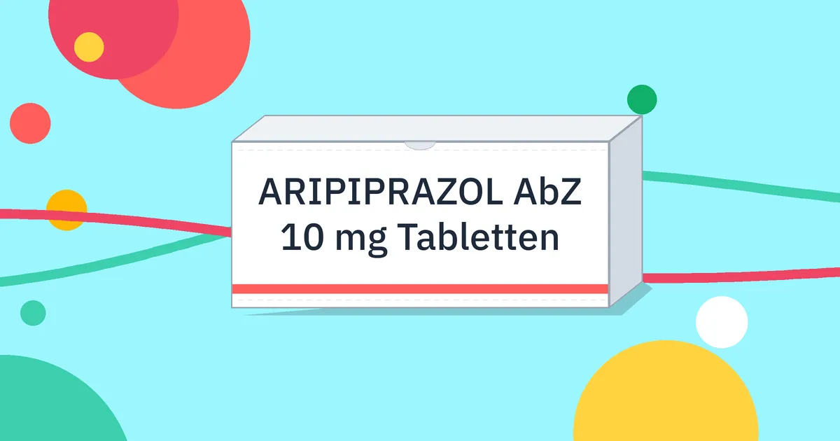 Symbolbild: Packung mit der Aufschrift ARIPIPRAZOL AbZ 10 mg Tabletten (PZN 10317821) – Verfügbarkeit und Bezug in Apotheken in Frankfurt am Main