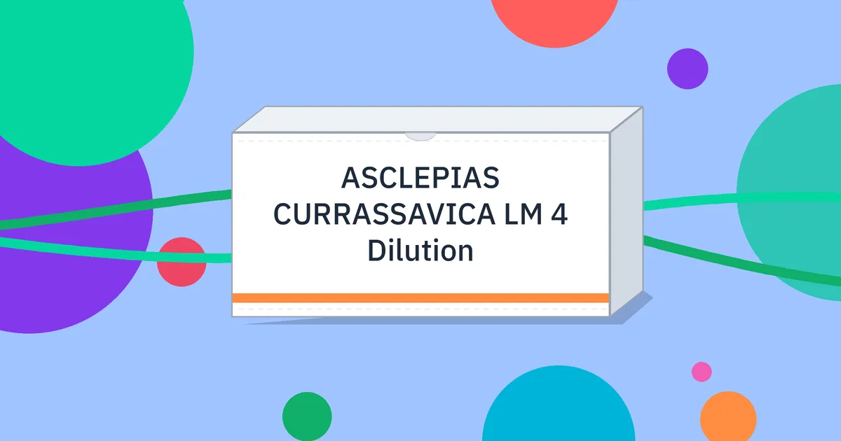 Symbolbild: Packung mit der Aufschrift ASCLEPIAS CURRASSAVICA LM 4 Dilution (PZN 13399860) – Verfügbarkeit und Bezug in Apotheken in Frankfurt am Main