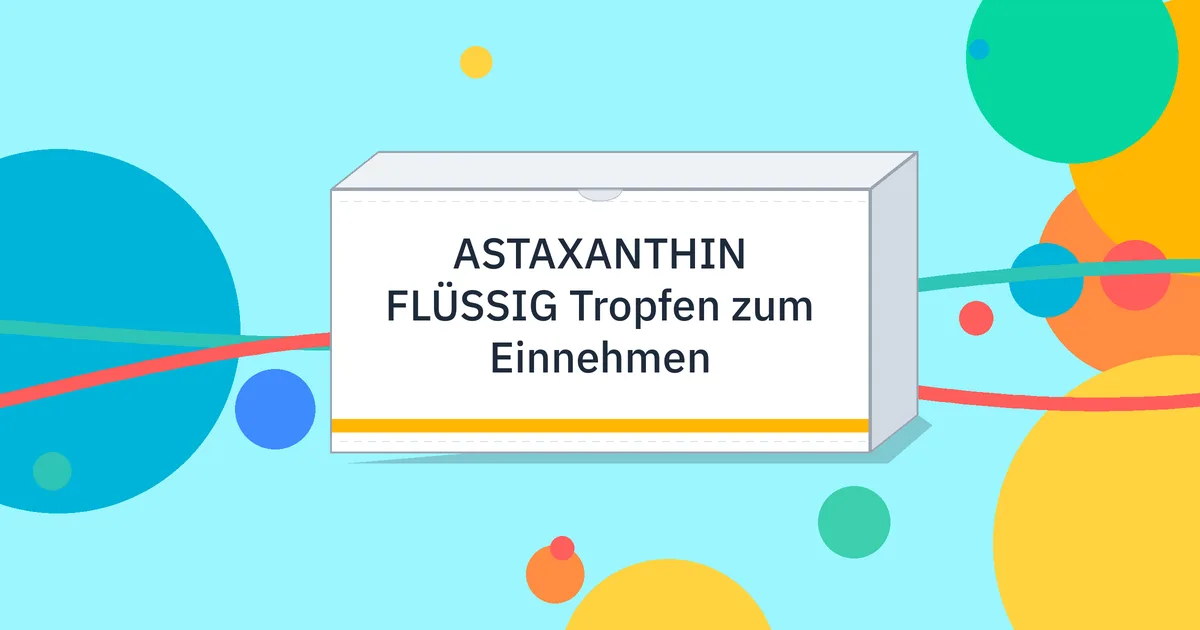 Symbolbild: Packung mit der Aufschrift ASTAXANTHIN FLÜSSIG Tropfen zum Einnehmen (PZN 18427147) – Verfügbarkeit und Bezug in Apotheken in Frankfurt am Main