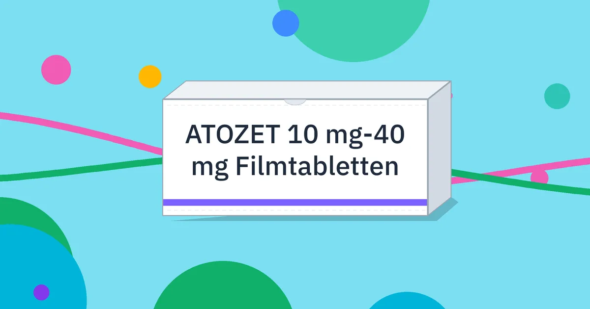 Symbolbild: Packung mit der Aufschrift ATOZET 10 mg-40 mg Filmtabletten (PZN 16506434) – Verfügbarkeit und Bezug in Apotheken in Frankfurt am Main