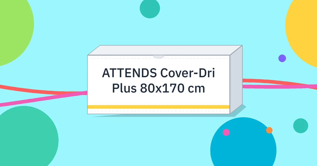 Symbolbild: Packung mit der Aufschrift ATTENDS Cover-Dri Plus 80x170 cm (PZN 01883013) – Verfügbarkeit und Bezug in Apotheken in Frankfurt am Main