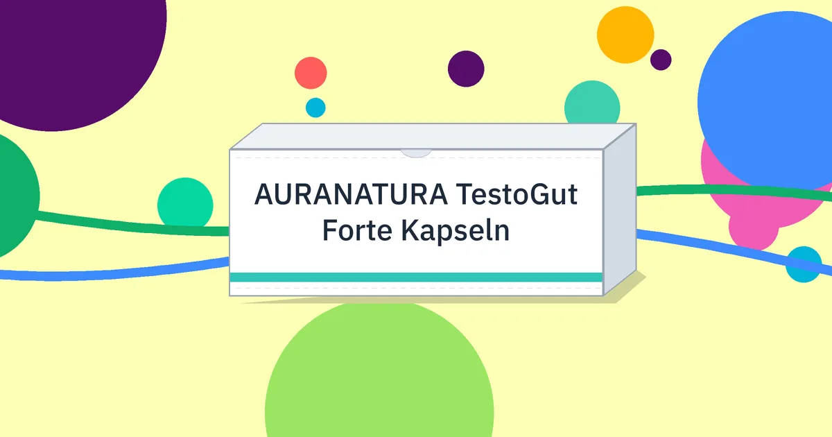 Symbolbild: Packung mit der Aufschrift AURANATURA TestoGut Forte Kapseln (PZN 19679514) – Verfügbarkeit und Bezug in Apotheken in Frankfurt am Main