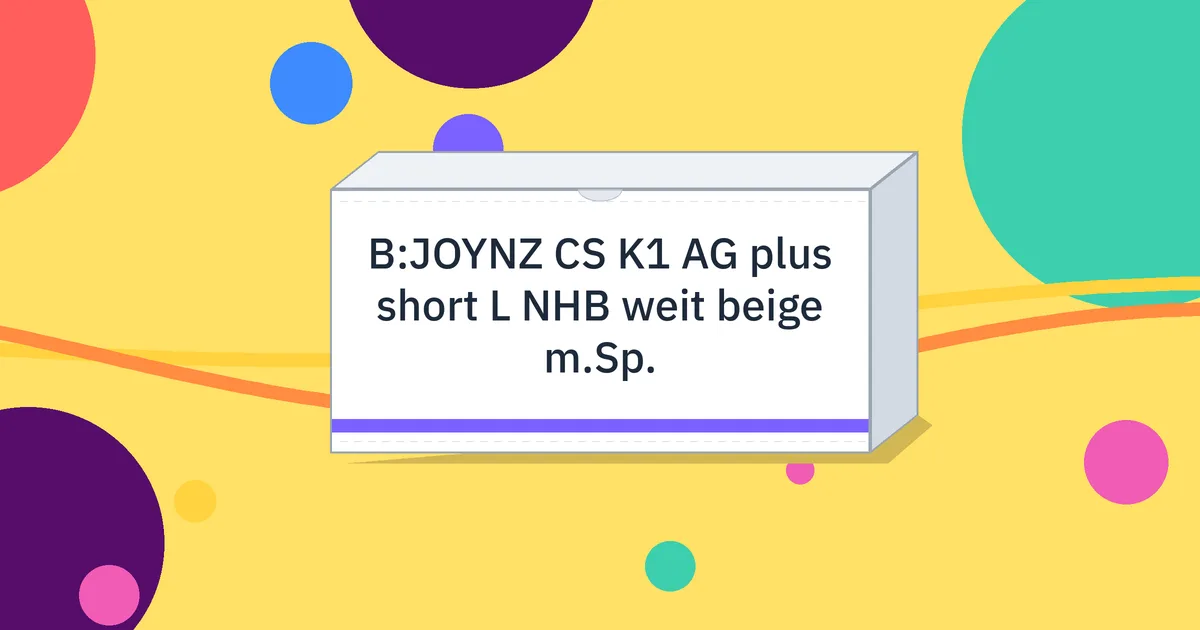 Symbolbild: Packung mit der Aufschrift B:JOYNZ CS K1 AG plus short L NHB weit beige m.Sp. (PZN 20532271) – Verfügbarkeit und Bezug in Apotheken in Frankfurt am Main