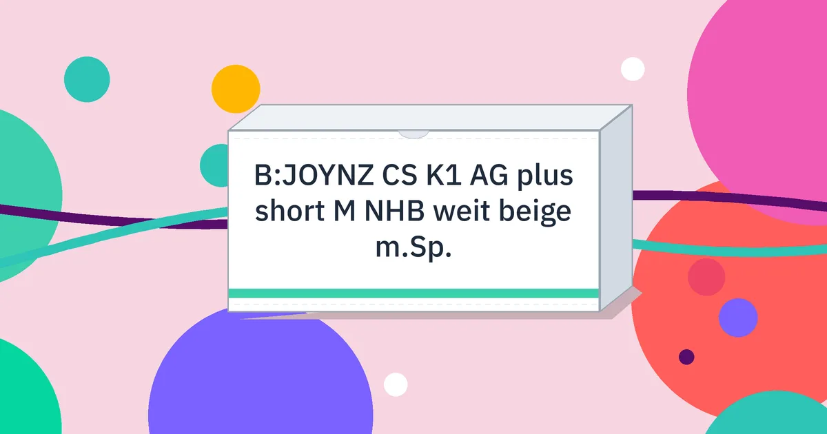 Symbolbild: Packung mit der Aufschrift B:JOYNZ CS K1 AG plus short M NHB weit beige m.Sp. (PZN 20532354) – Verfügbarkeit und Bezug in Apotheken in Frankfurt am Main