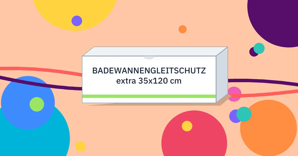 Symbolbild: Packung mit der Aufschrift BADEWANNENGLEITSCHUTZ extra 35x120 cm (PZN 03628377) – Verfügbarkeit und Bezug in Apotheken in Frankfurt am Main