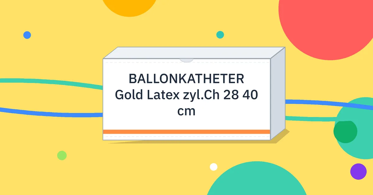 Symbolbild: Packung mit der Aufschrift BALLONKATHETER Gold Latex zyl.Ch 28 40 cm (PZN 05141828) – Verfügbarkeit und Bezug in Apotheken in Frankfurt am Main