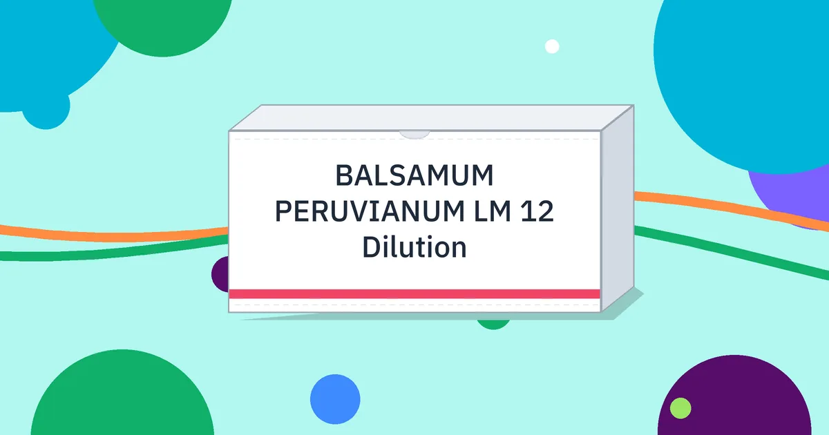 Symbolbild: Packung mit der Aufschrift BALSAMUM PERUVIANUM LM 12 Dilution (PZN 12787206) – Verfügbarkeit und Bezug in Apotheken in Frankfurt am Main