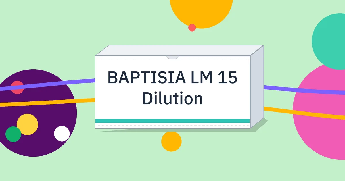 Symbolbild: Packung mit der Aufschrift BAPTISIA LM 15 Dilution (PZN 12788097) – Verfügbarkeit und Bezug in Apotheken in Frankfurt am Main