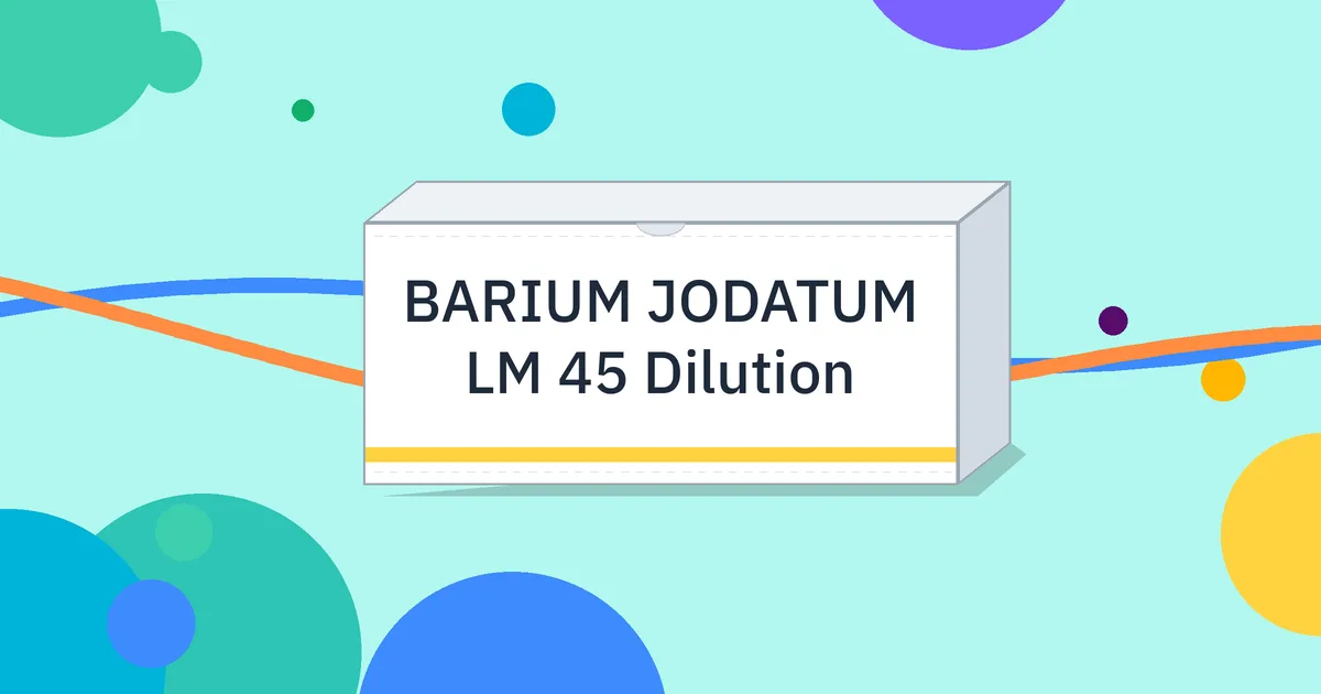 Symbolbild: Packung mit der Aufschrift BARIUM JODATUM LM 45 Dilution (PZN 12790094) – Verfügbarkeit und Bezug in Apotheken in Frankfurt am Main