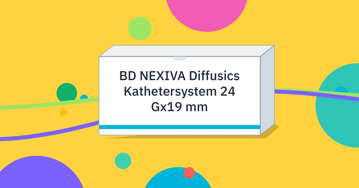 Symbolbild: Packung mit der Aufschrift BD NEXIVA Diffusics Kathetersystem 24 Gx19 mm (PZN 17830272) – Verfügbarkeit und Bezug in Apotheken in Frankfurt am Main