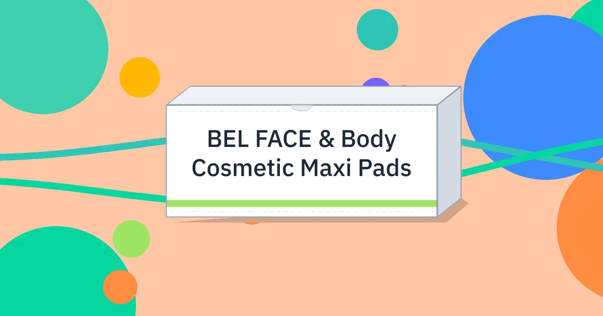 Symbolbild: Packung mit der Aufschrift BEL FACE & Body Cosmetic Maxi Pads (PZN 19626742) – Verfügbarkeit und Bezug in Apotheken in Frankfurt am Main
