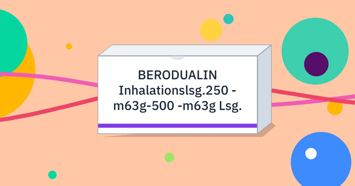 Symbolbild: Packung mit der Aufschrift BERODUALIN Inhalationslsg.250 -m63g-500 -m63g Lsg. (PZN 19719946) – Verfügbarkeit und Bezug in Apotheken in Frankfurt am Main