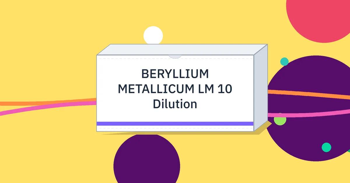 Symbolbild: Packung mit der Aufschrift BERYLLIUM METALLICUM LM 10 Dilution (PZN 12793307) – Verfügbarkeit und Bezug in Apotheken in Frankfurt am Main