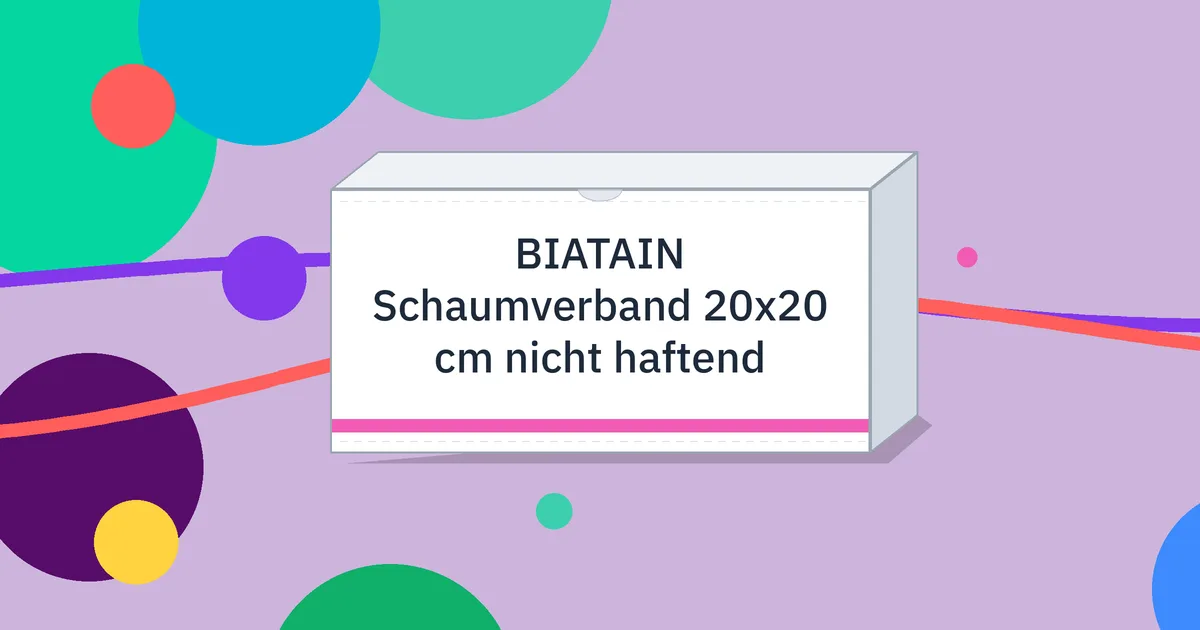 Symbolbild: Packung mit der Aufschrift BIATAIN Schaumverband 20x20 cm nicht haftend (PZN 18268387) – Verfügbarkeit und Bezug in Apotheken in Frankfurt am Main