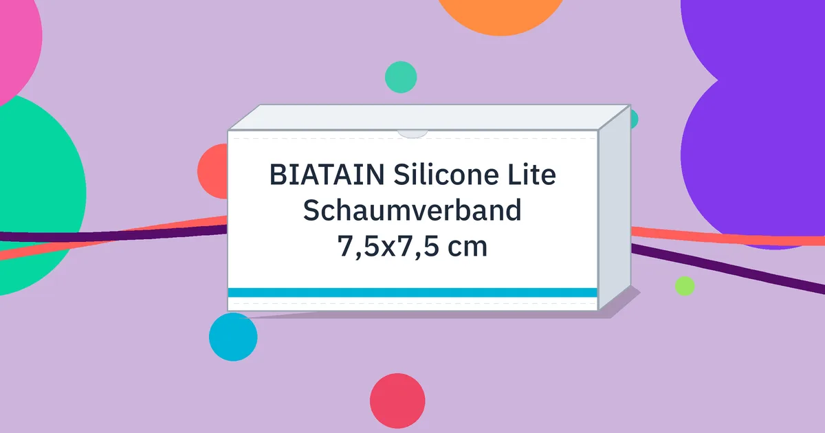 Symbolbild: Packung mit der Aufschrift BIATAIN Silicone Lite Schaumverband 7,5x7,5 cm (PZN 18123045) – Verfügbarkeit und Bezug in Apotheken in Frankfurt am Main