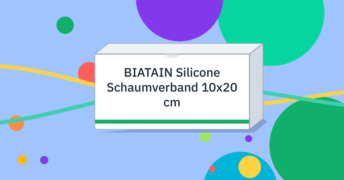 Symbolbild: Packung mit der Aufschrift BIATAIN Silicone Schaumverband 10x20 cm (PZN 18125452) – Verfügbarkeit und Bezug in Apotheken in Frankfurt am Main