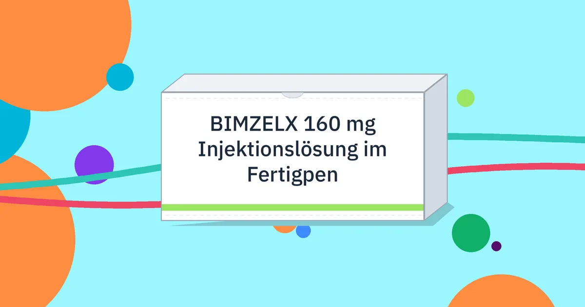 Symbolbild: Packung mit der Aufschrift BIMZELX 160 mg Injektionslösung im Fertigpen (PZN 18493256) – Verfügbarkeit und Bezug in Apotheken in Frankfurt am Main