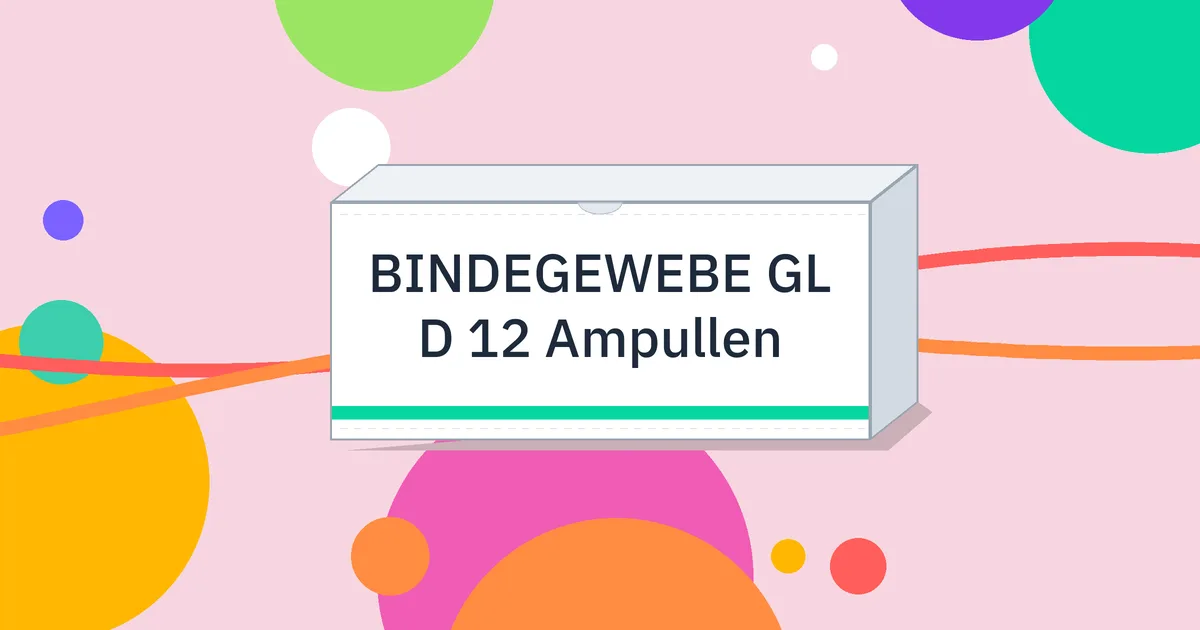 Symbolbild: Packung mit der Aufschrift BINDEGEWEBE GL D 12 Ampullen (PZN 03359606) – Verfügbarkeit und Bezug in Apotheken in Frankfurt am Main