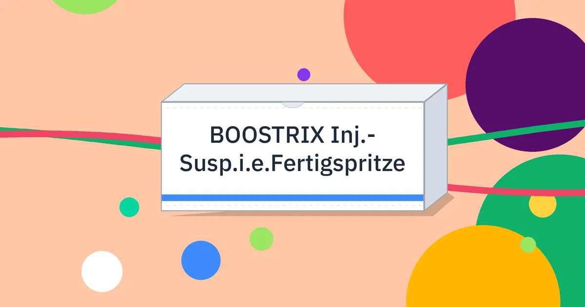 Symbolbild: Packung mit der Aufschrift BOOSTRIX Inj.-Susp.i.e.Fertigspritze (PZN 18290441) – Verfügbarkeit und Bezug in Apotheken in Frankfurt am Main