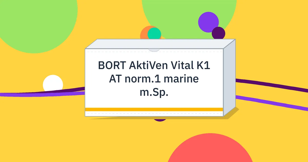 Symbolbild: Packung mit der Aufschrift BORT AktiVen Vital K1 AT norm.1 marine m.Sp. (PZN 13741123) – Verfügbarkeit und Bezug in Apotheken in Frankfurt am Main