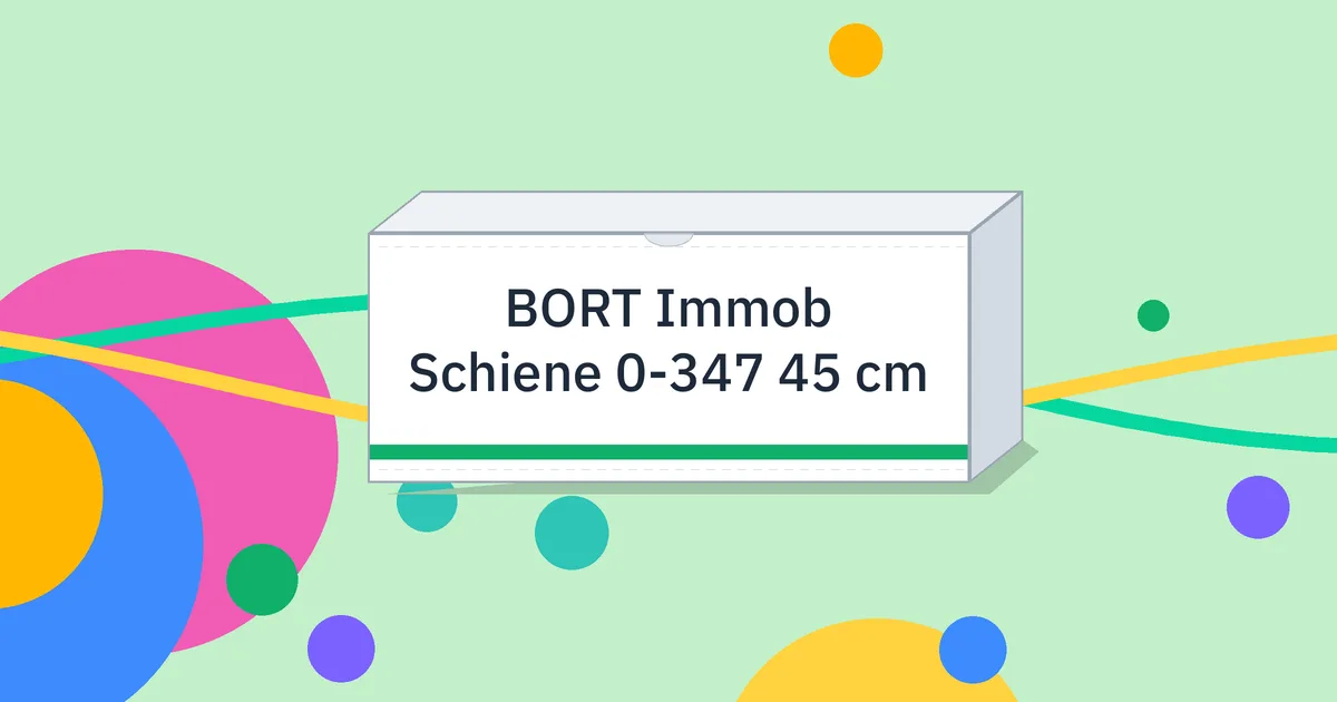 Symbolbild: Packung mit der Aufschrift BORT Immob Schiene 0-347 45 cm (PZN 06085144) – Verfügbarkeit und Bezug in Apotheken in Frankfurt am Main