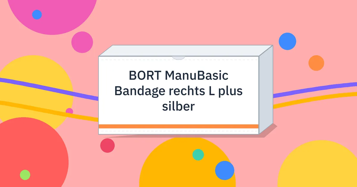 Symbolbild: Packung mit der Aufschrift BORT ManuBasic Bandage rechts L plus silber (PZN 16317880) – Verfügbarkeit und Bezug in Apotheken in Frankfurt am Main
